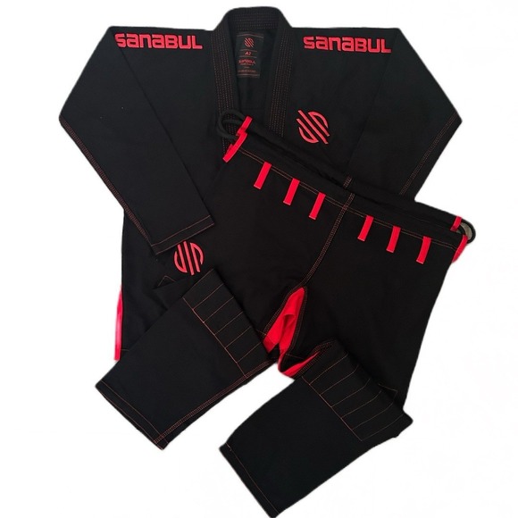 Other | Sanabul Jiu Jitsu Bjj Gi Adult Size A2 Black Red Brazilian ...